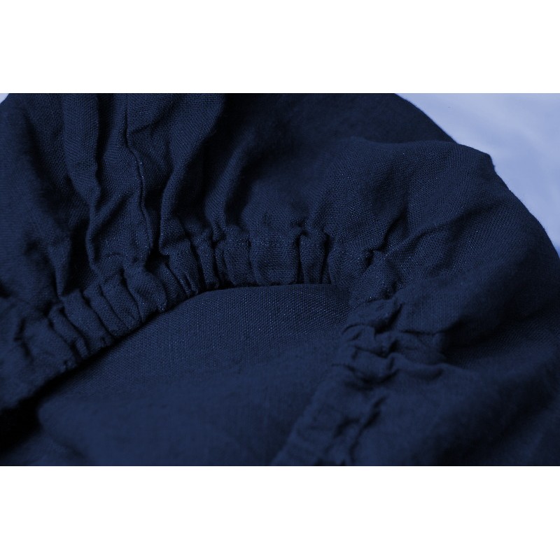 Drap-housse pour bébé en PUR LIN bleu nuit made in France Dimensions 60 ...