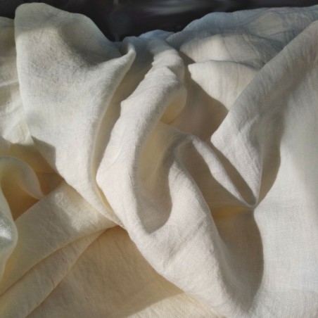 Housse de couette Made in France en pur lin lavé écru Dimensions 80 x ...